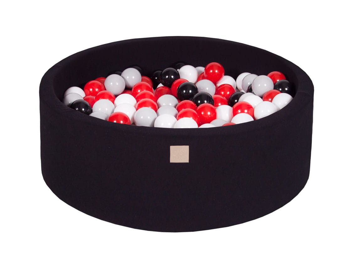 Piscine à balles Ronde Coton Noir Avec 200 balles – SMYLES FR